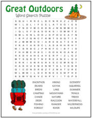 Great Outdoors Word Search Puzzle | Print it Free