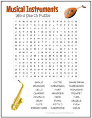 Musical Instruments Word Search Puzzle | Print it Free