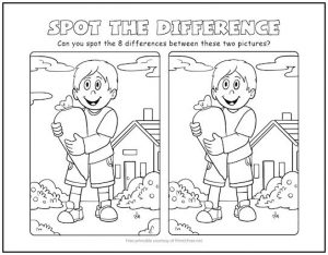 Gardening Boy Spot the Difference Picture Puzzle | Print it Free