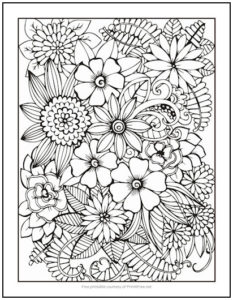 Flower Medley Coloring Page | Print it Free
