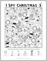 I Spy Christmas #1 Picture Activity | Print it Free
