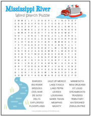 Mississippi River Word Search Puzzle | Print it Free