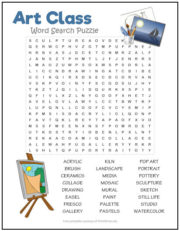 Art Class Word Search Puzzle | Print it Free