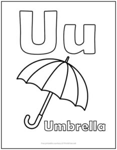 Alphabet Letter “U” Coloring Page | Print it Free