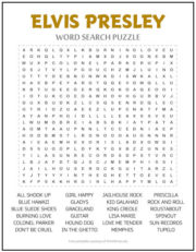 Elvis Presley Word Search Puzzle | Print it Free