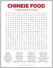 Chinese Food Word Search Puzzle | Print it Free
