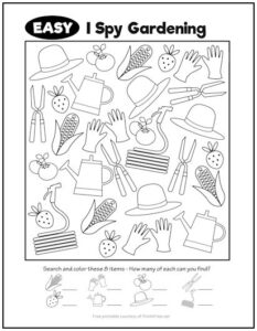 Easy I Spy Gardening Picture Activity | Print it Free