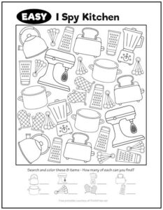 Easy I Spy Kitchen Picture Activity | Print it Free