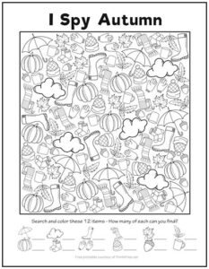 I Spy Autumn Picture Activity | Print it Free