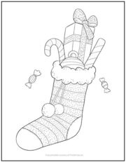 Holiday Stocking Coloring Page | Print it Free