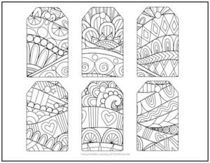 Zentangle Art Gift Tags to Color | Print it Free