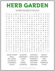 Herb Garden Word Search Puzzle | Print it Free