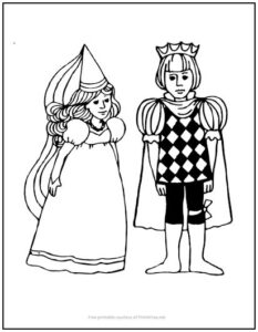 Prince and Princess Coloring Page | Print it Free
