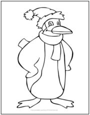 Santa Penguin Coloring Page | Print it Free