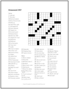 Crossword Puzzle #57 | Print it Free