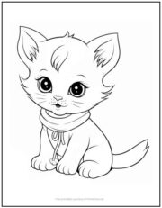 Adorable Kitten Coloring Page | Print it Free