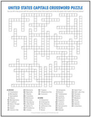 United States Capitals Crossword Puzzle | Print it Free