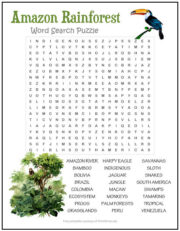 Amazon Rainforest Word Search Puzzle | Print it Free