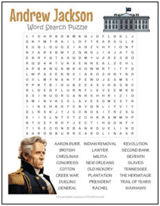 Andrew Jackson Word Search Puzzle | Print it Free