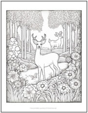 Deer in the Forest Coloring Page | Print it Free