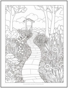 Garden Path Coloring Page | Print it Free