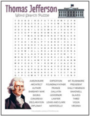 Thomas Jefferson Word Search Puzzle | Print it Free