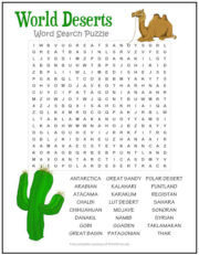 World Deserts Word Search Puzzle | Print it Free