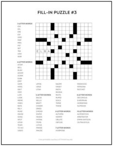 Fill-In Puzzle #3 | Print it Free