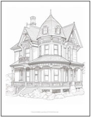 Large Victorian House Coloring Page | Print it Free