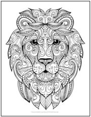 Zentangle Lion Coloring Page | Print it Free