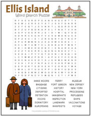 Ellis Island Word Search Puzzle | Print it Free