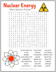 Nuclear Energy Word Search Puzzle | Print it Free