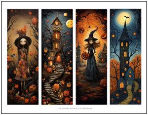 Whimsical Halloween Full Color Bookmarks | Print it Free