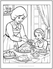 Thanksgiving Dinner Coloring Page | Print it Free