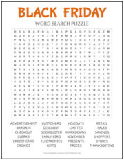Black Friday Word Search Puzzle | Print it Free