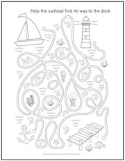 Sailboat Coming Ashore Maze | Print it Free