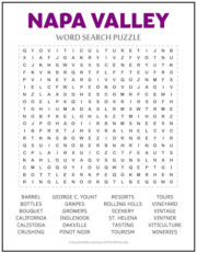 Napa Valley Word Search Puzzle | Print it Free