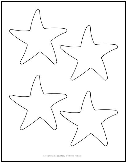 Starfish Cutout Shapes Small | Print it Free