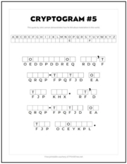 Free Printable Cryptograms | Print it Free